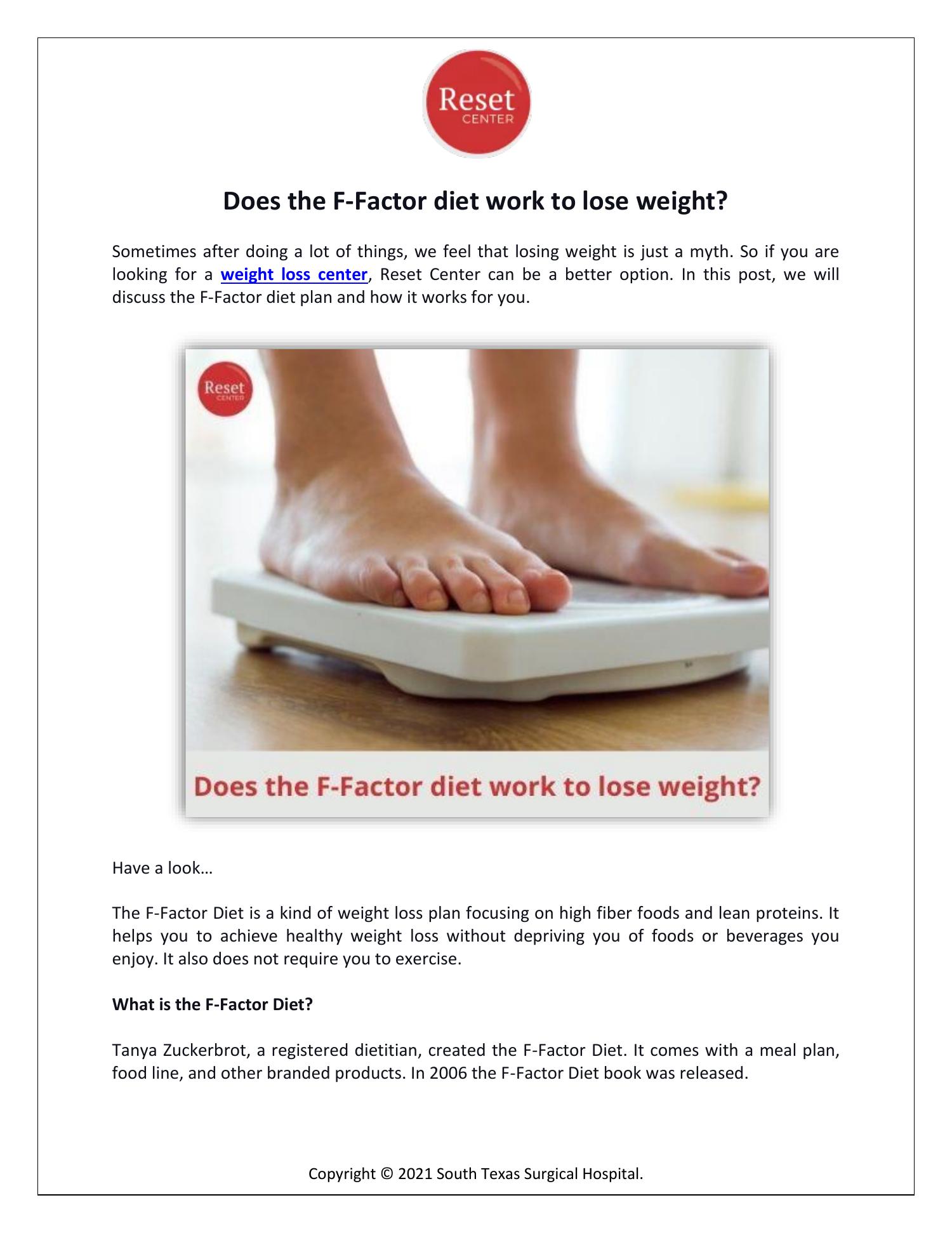 Does The F Factor Diet Work To Lose Weight Pdf Docdroid
