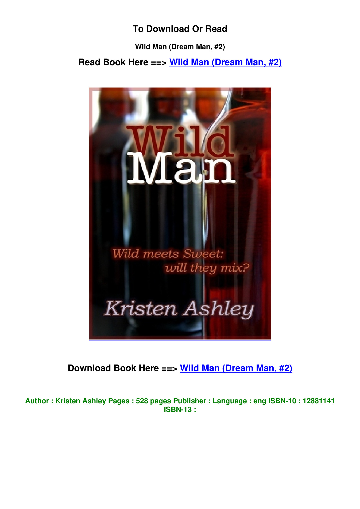 Download Pdf Wild Man Dream Man 2 By Kristen Ashley Pdf Docdroid